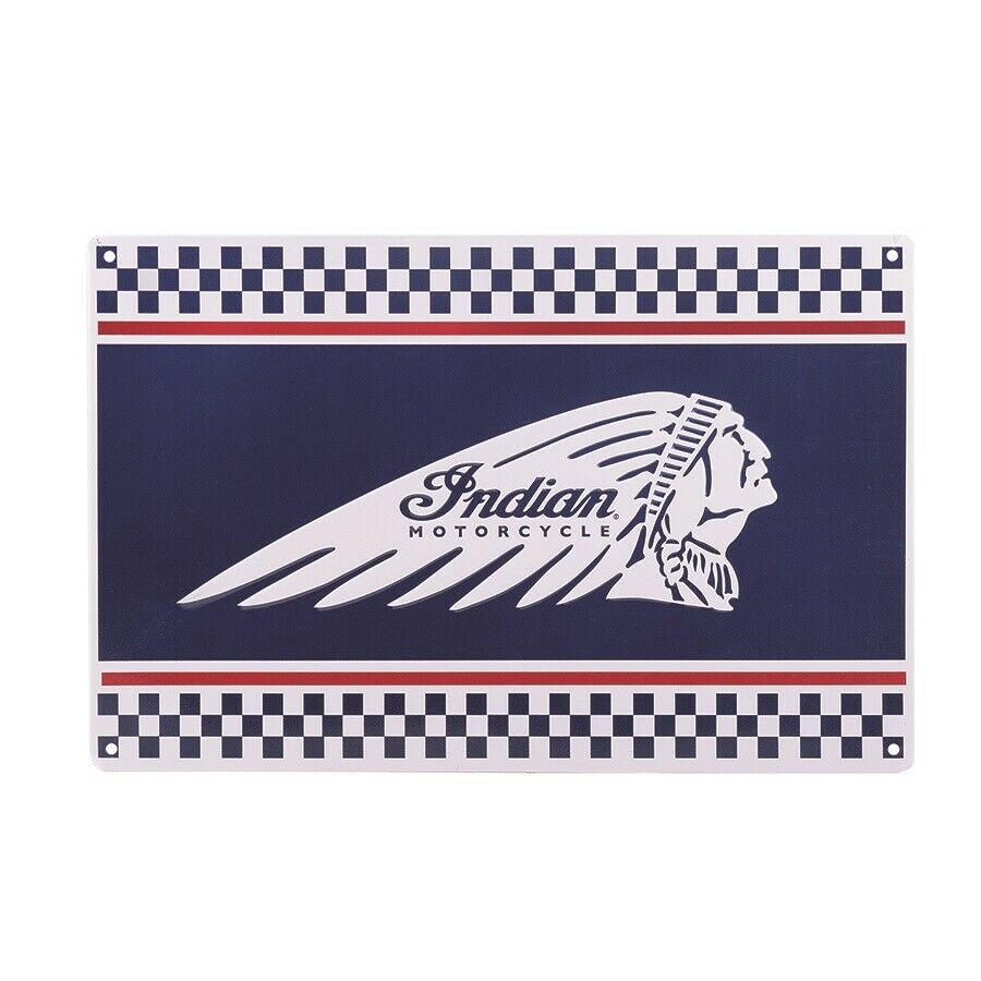 Indian Motorcycle Checkered Headdress Metal Sign #2860759 | Wagner ...